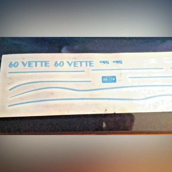 Corvette | Toys | Decal Sheet From 96 Vette Corvette Car Model Kit ...